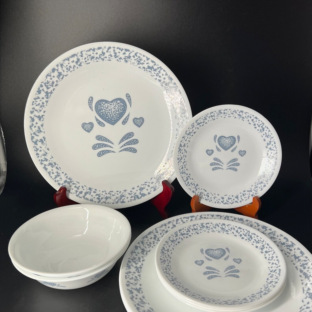 Corelle, Blue Hearts, Lot of 10 - Etsy