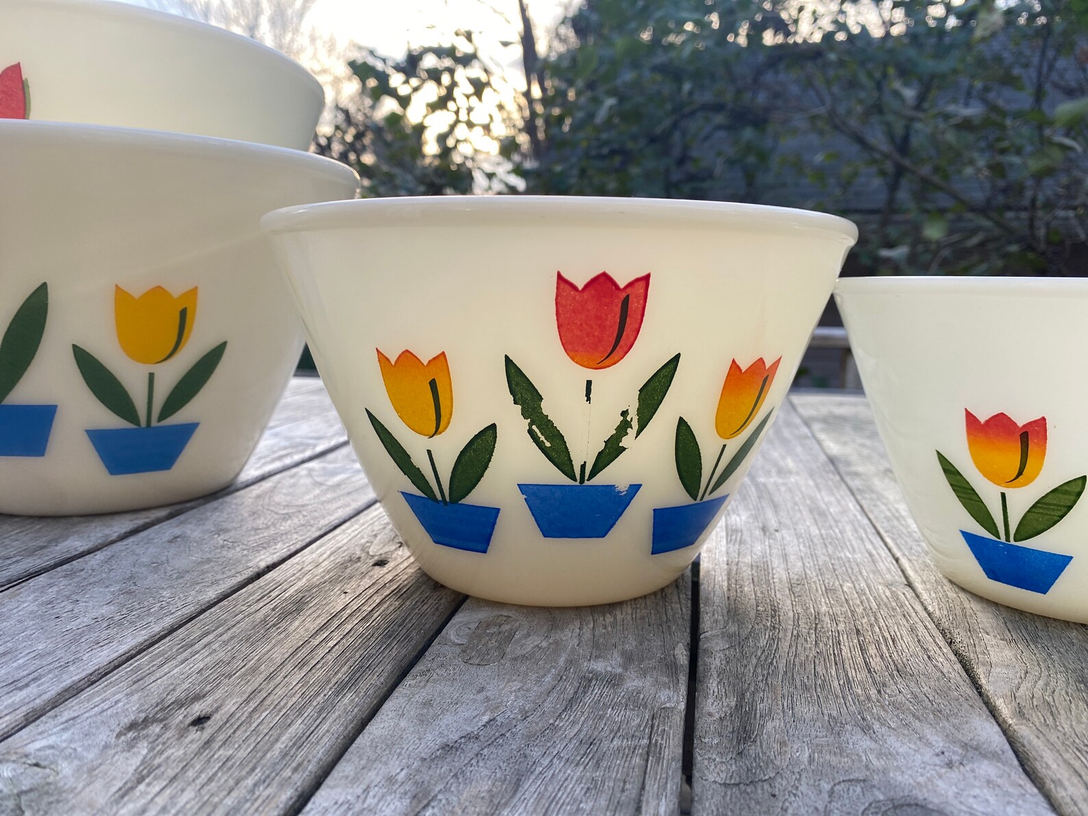 Fire King Tulip Splash-proof Bowls Set of 4 - Etsy