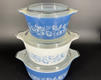 Colonial Mist Vintage Pyrex Casserole Dish Set of 2 | 474 & 475 Dish ...