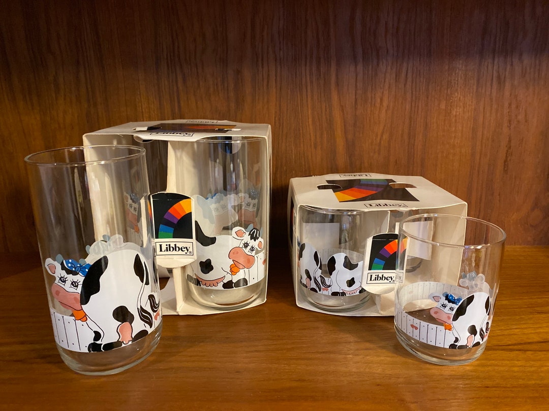 Libbey, Suburban, 432 and 436, Cow, Glasses, NOS - Etsy