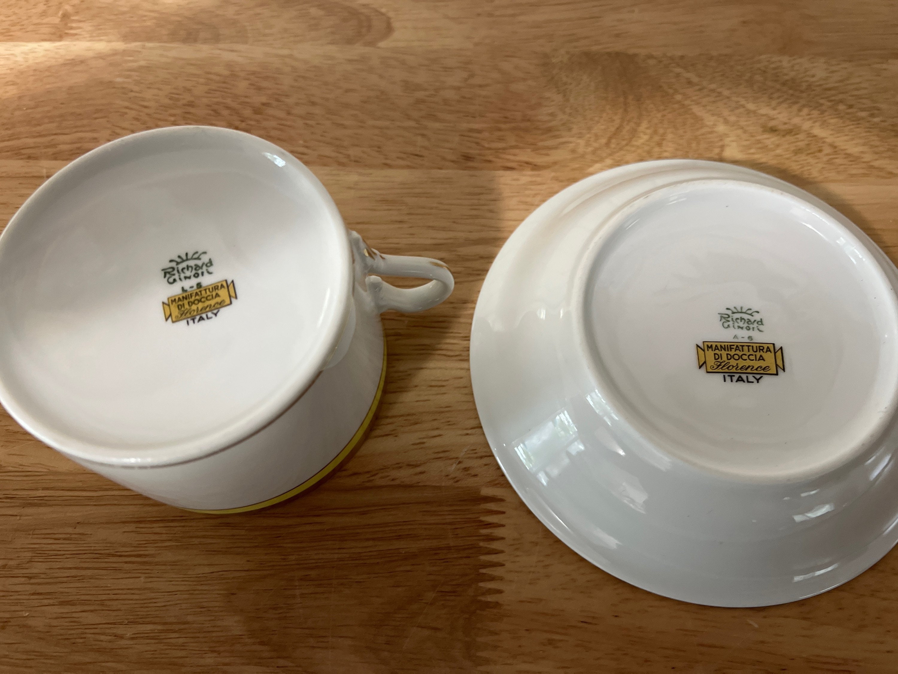 Palermo Yellow Richard Ginori Flat Cup & Saucer Set - Etsy