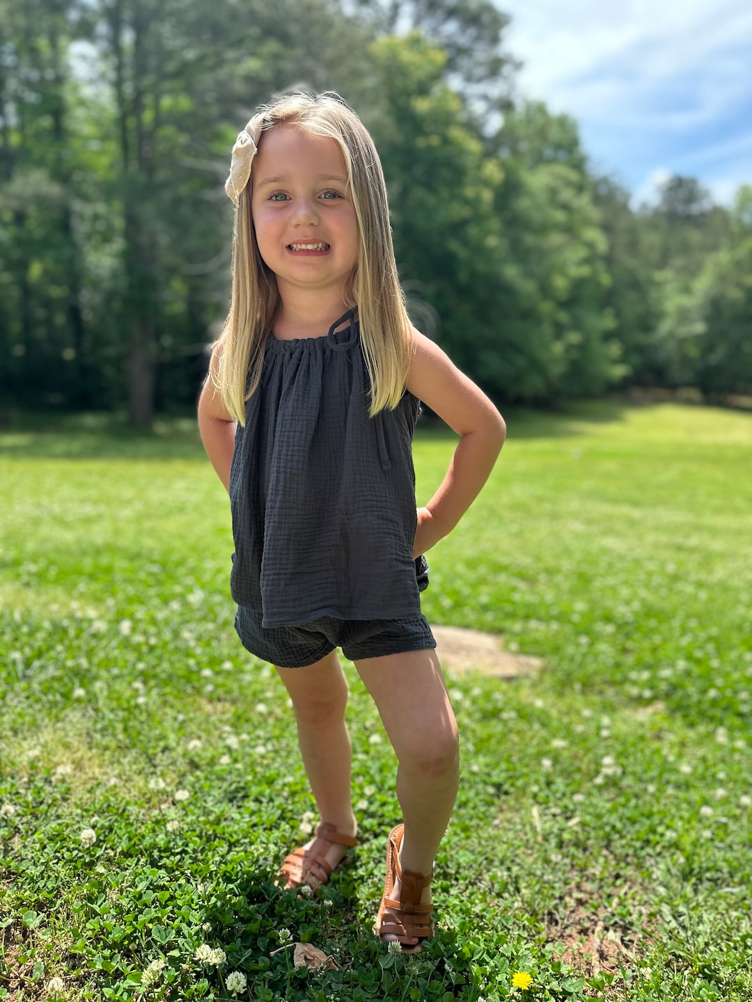 Girls Summer Outfit, Toddler Two Piece Outfit, Muslin Outfit, Toddler ...