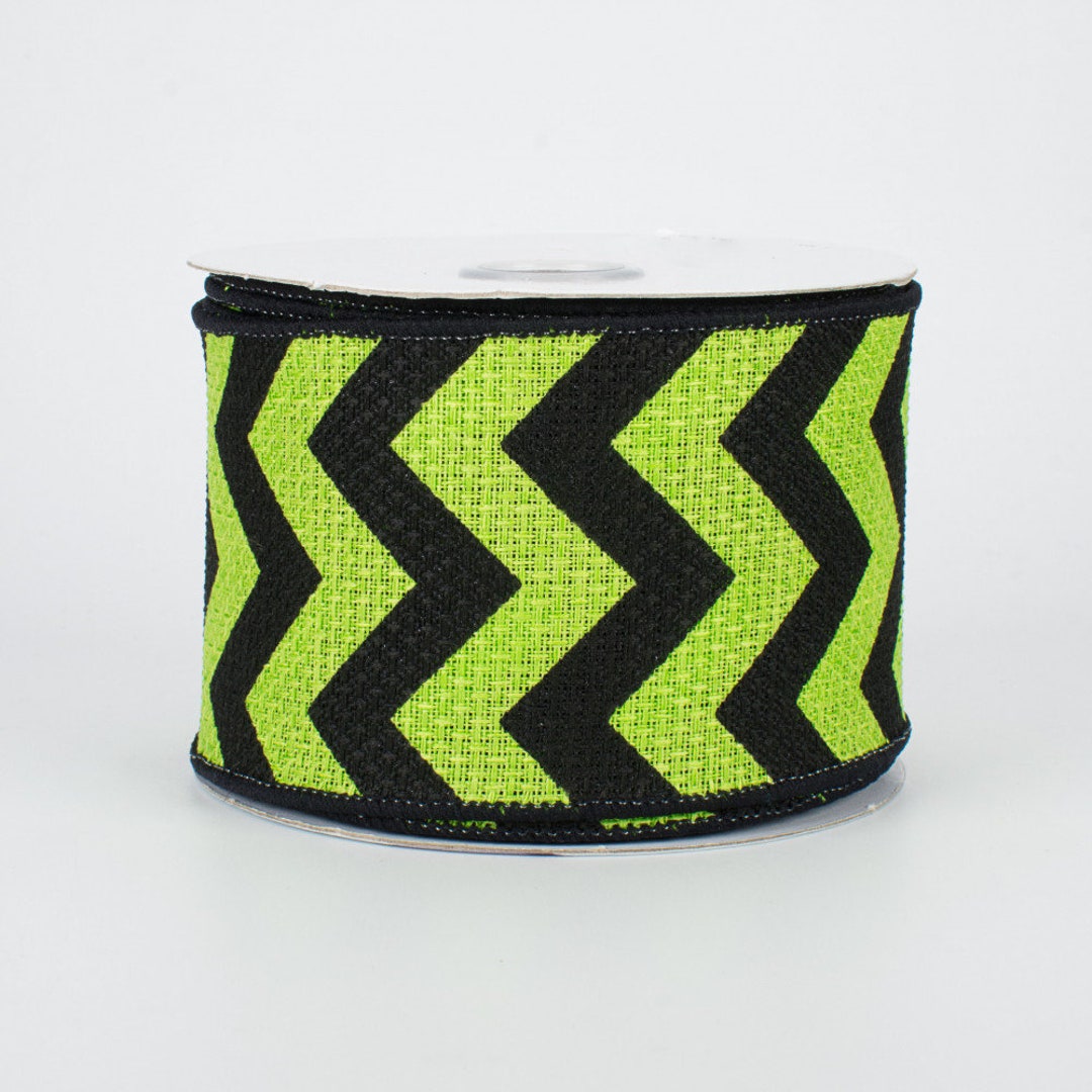 Faux Burlap Wide Chevron, Lime and Black - 2.5″ X 10yds (30 Feet) - Etsy
