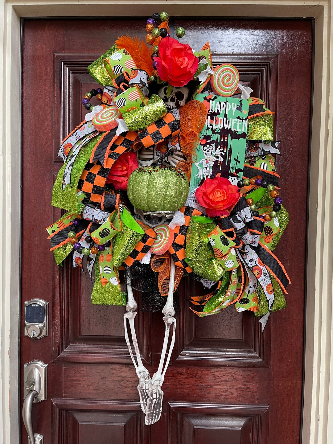 Halloween Wreath, Mr. Skelly Bones, Skeleton Wreath, Fall Wreath ...