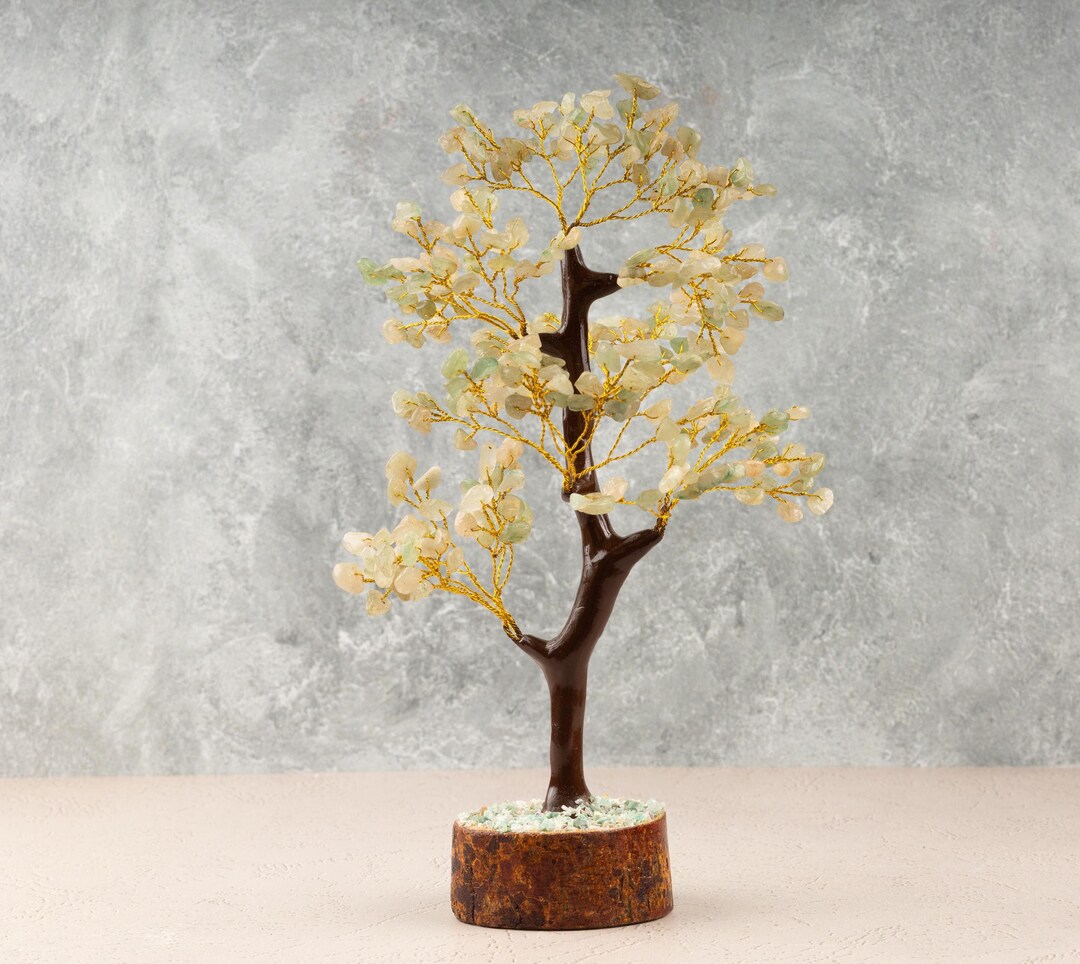 Green Aventurine Crystal Tree of Life, Decorative Crystal Tree, Natural ...