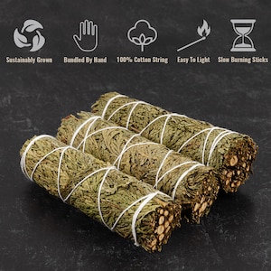 Cedar Smudge Stick, 4” Cedar Bundle for Cleansing, Energy Healing ...