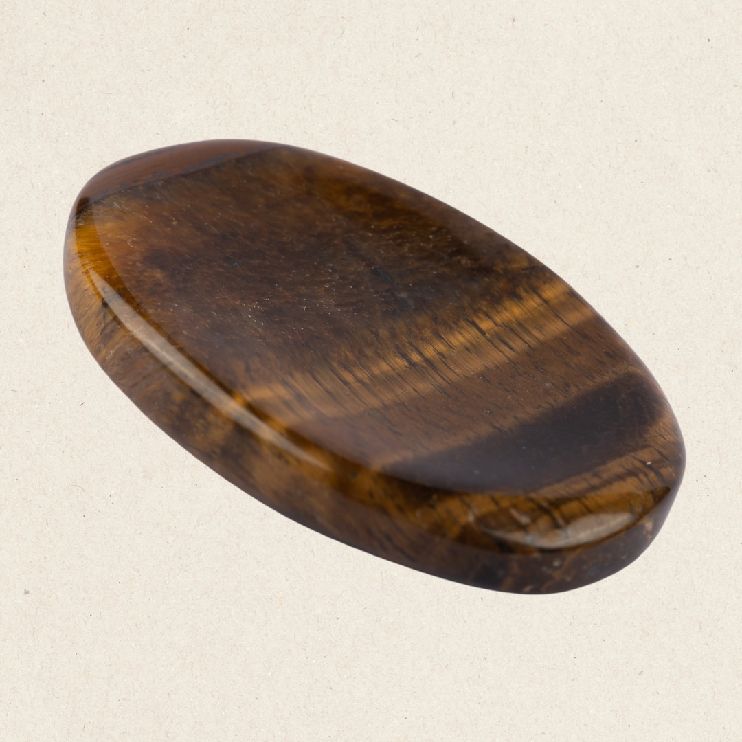 Tiger Eye Worry Stone for Anxiety Relief, Healing Crystals, Natural ...