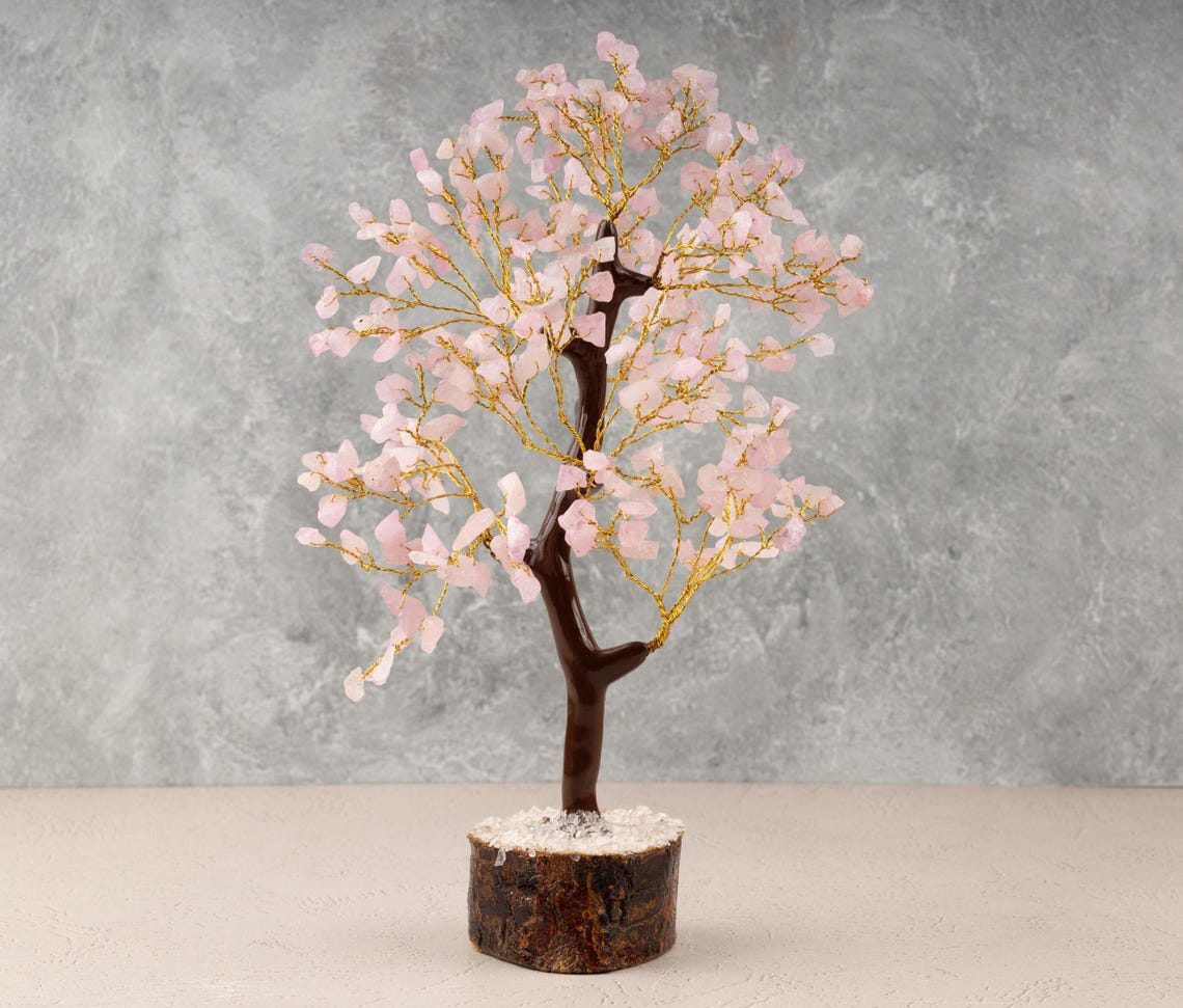 Rose Quartz Crystal Tree of Life, Decorative Crystal Tree, Natural ...