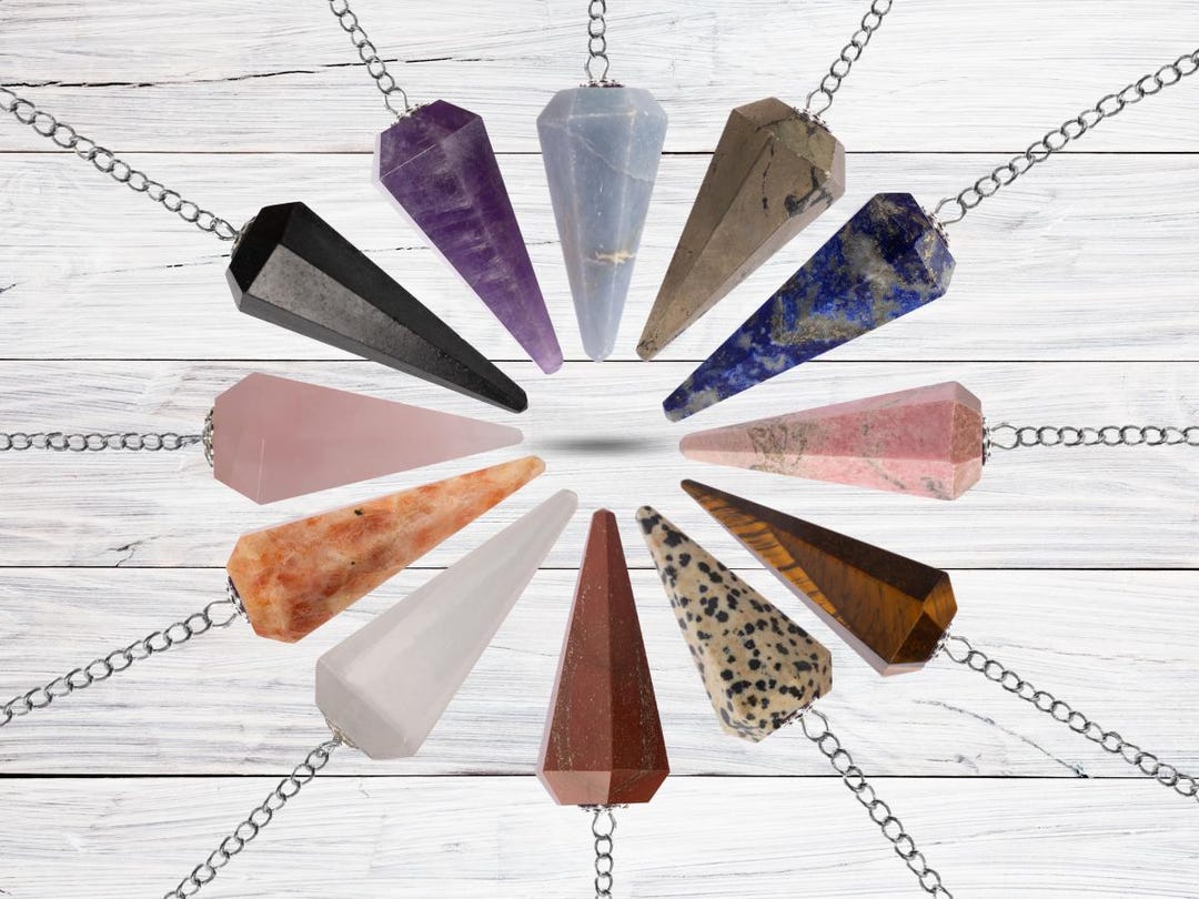 Large Selection of Faceted Pendulum Crystals, Divination Tools, Dowsing ...