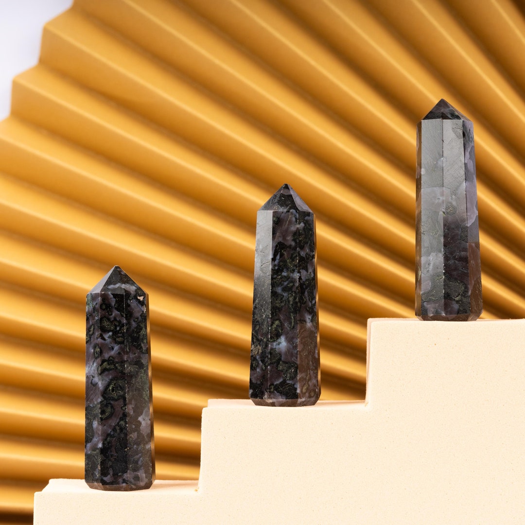 Indigo Gabbro Obelisk Point Crystal Tower 2.5-3, Healing Crystals and ...