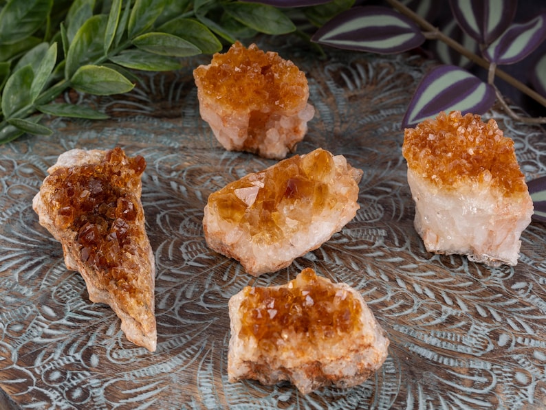 Citrine Cluster Crystal Specimen, Natural Quartz Formation, Raw Golden ...
