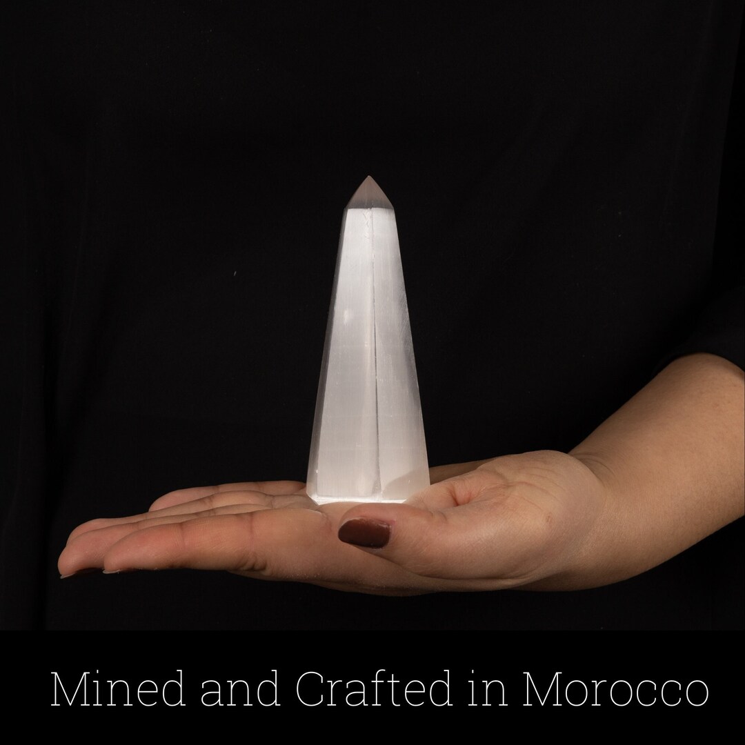 4 Selenite Obelisk Point, Mini Selenite Tower, Selenite, Charging ...