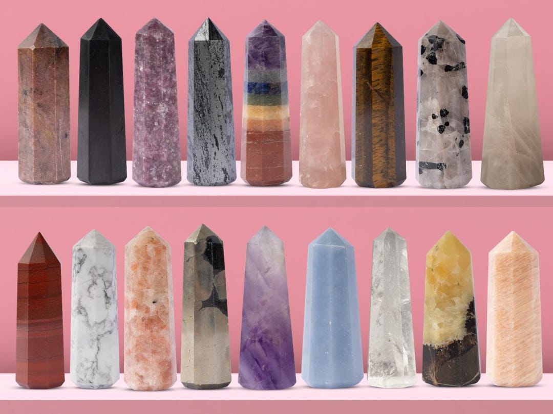 Natural Crystal Towers, Obelisk Point Energy Healing Tower, Polished ...