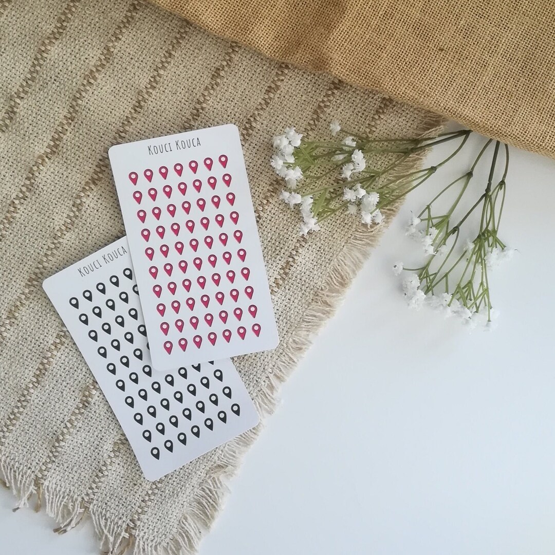 Sheet of Location Point Stickers to Personalize for Bullet Journal ...