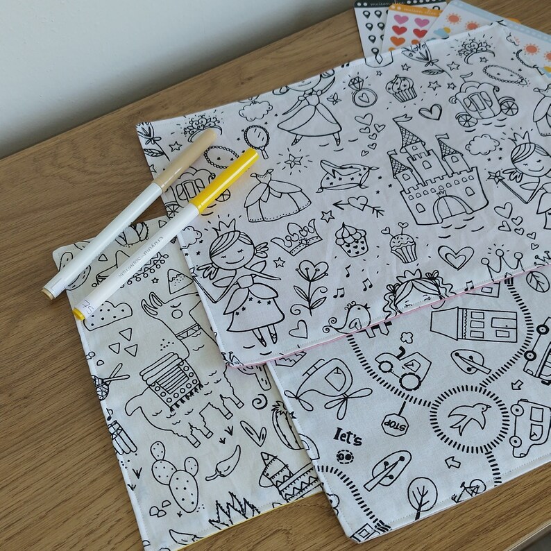 Reusable Coloring Placemat – Washable Drawing Sheet for Children, Oeko ...