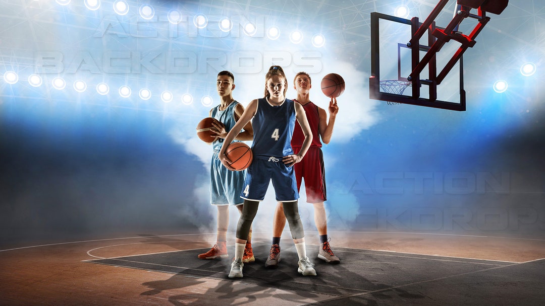Basketball Digital Backdrop - Photography | BASKETBALL BLUE ARENA ...