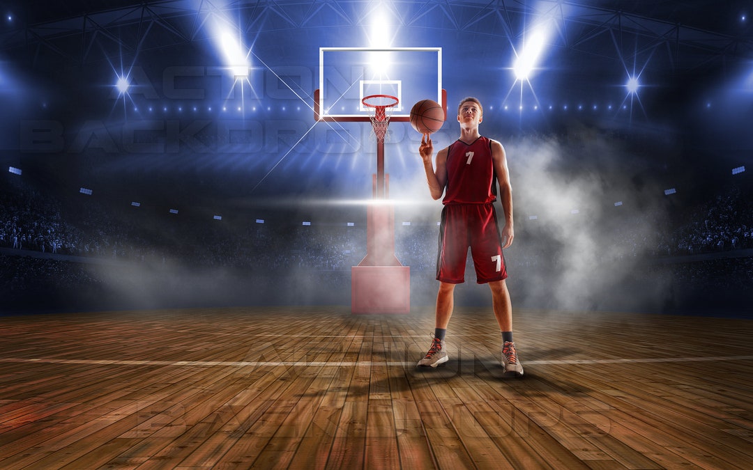 Basketball Digital Backdrop - Photography | BASKETBALL SPOTLIGHT BLUE ...