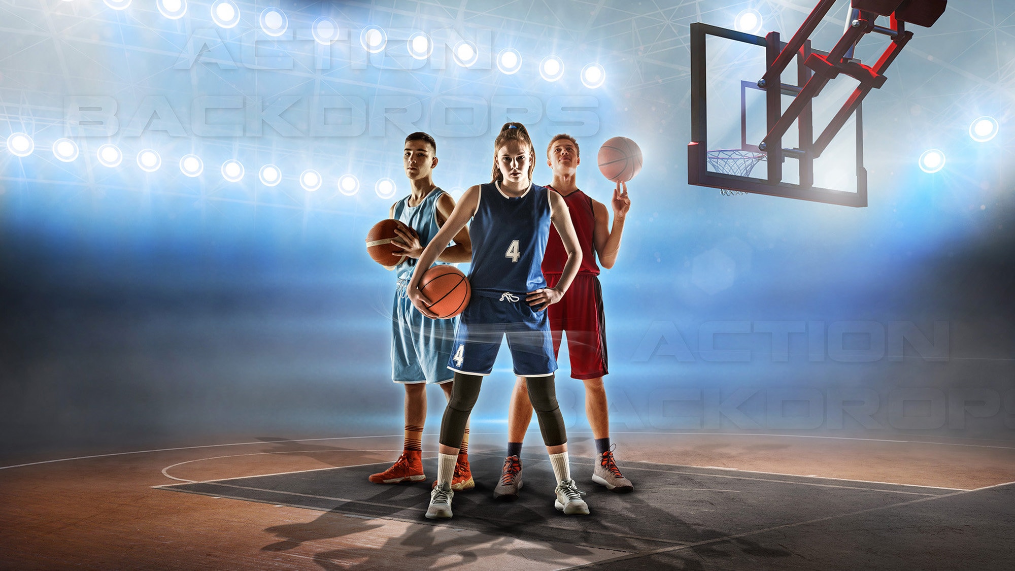 Basketball Digital Backdrop - Photography | BASKETBALL BLUE ARENA ...