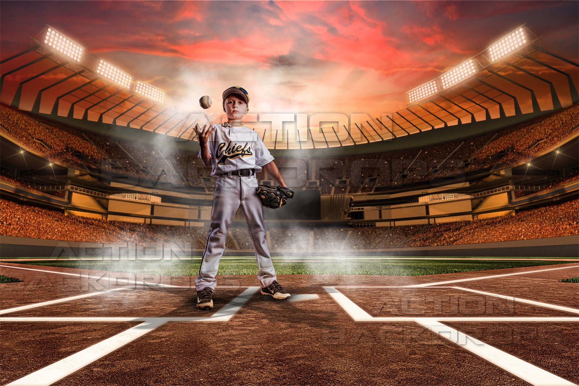Baseball Digital Backdrop - Softball | SUNSET SKY PARK | Photoshop ...