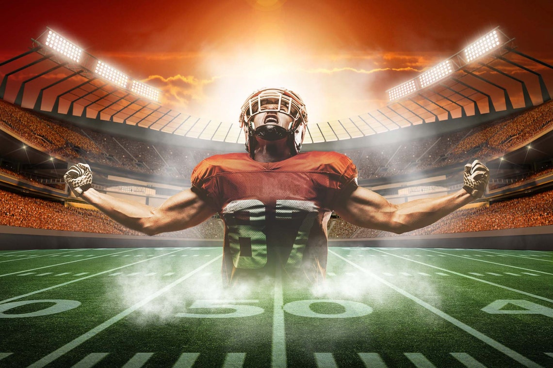 Football Digital Backdrop Photography FOOTBALL FIRE SUNSET - Etsy