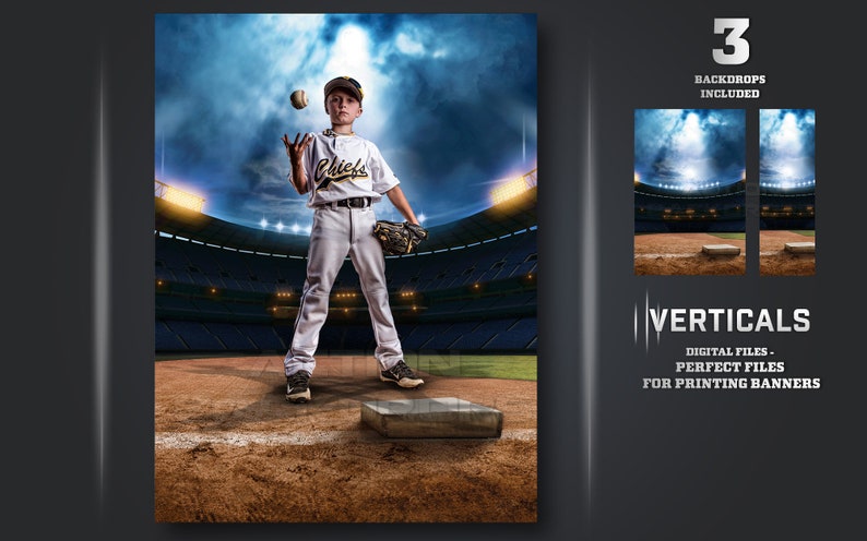 Vertical Baseball Backdrop - Photography | BASEBALL NIGHT STADIUM ...