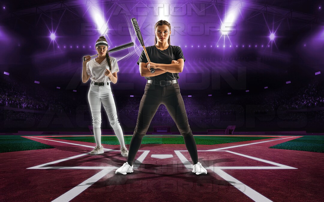 Softball Digital Backdrop - Sports | PURPLE SOFTBALL STADIUM | Best ...