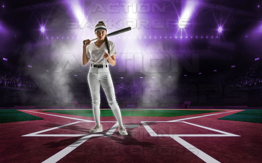 Softball Digital Backdrop - Sports | PURPLE SOFTBALL STADIUM | Best ...