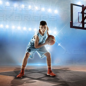 Basketball Digital Backdrop - Photography | BASKETBALL BLUE ARENA ...