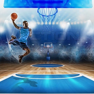 Basketball Digital Backdrop - Photography | BLUE DYNAMIC BASKETBALL ...