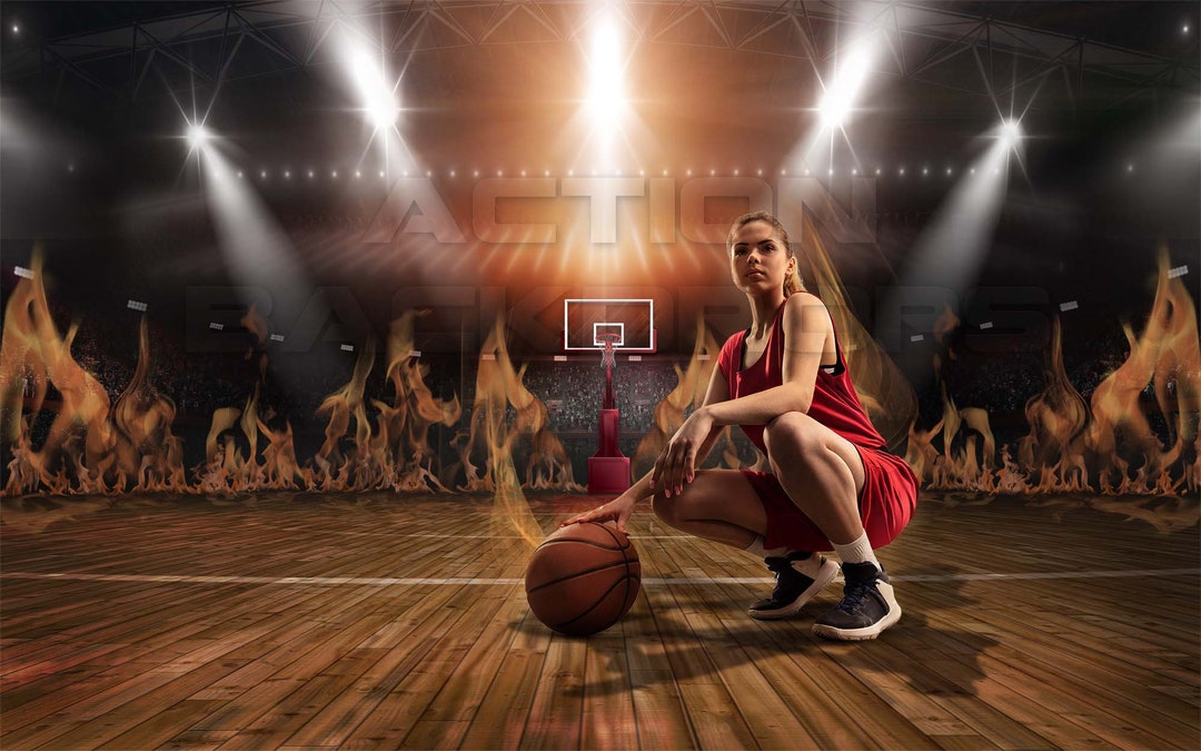 Basketball Digital Backdrop - Photography | DYNAMIC FIRE BASKETBALL ...