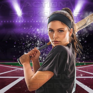 Softball Digital Backdrop - Sports | PURPLE SOFTBALL STADIUM | Best ...