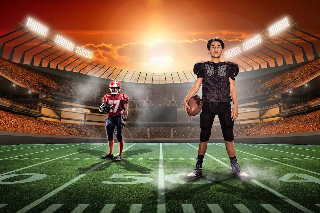 Football Digital Backdrop Photography | FOOTBALL FIRE SUNSET ...