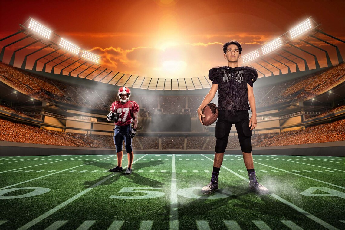 Football Digital Backdrop Photography FOOTBALL FIRE SUNSET - Etsy