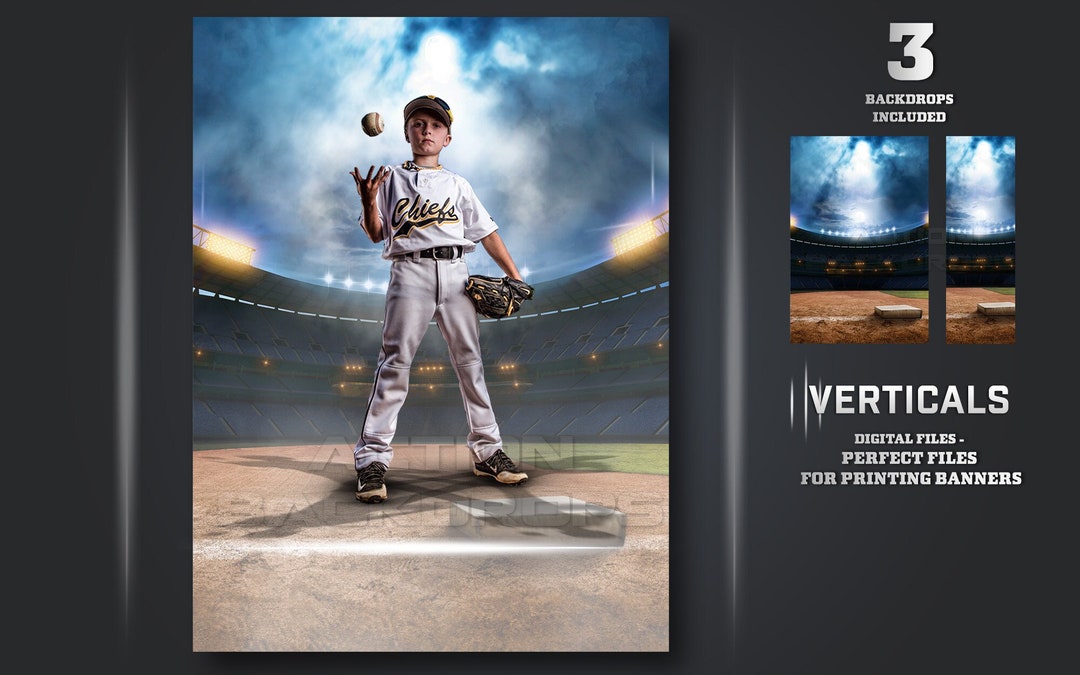 Vertical Baseball Backdrop - Photography | BASEBALL NIGHT STADIUM ...