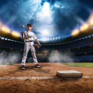 Baseball Digital Backdrop - Softball | NIGHT & DAY STADIUM | Photoshop ...