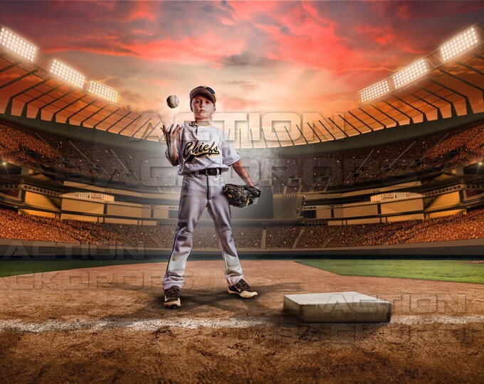The Ball Field 4'x6' Banner, Baseball, Digital Background, Digital ...