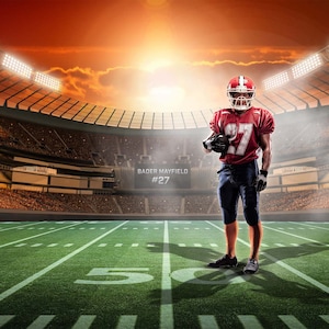 Football Digital Backdrop Photography | FOOTBALL FIRE SUNSET ...