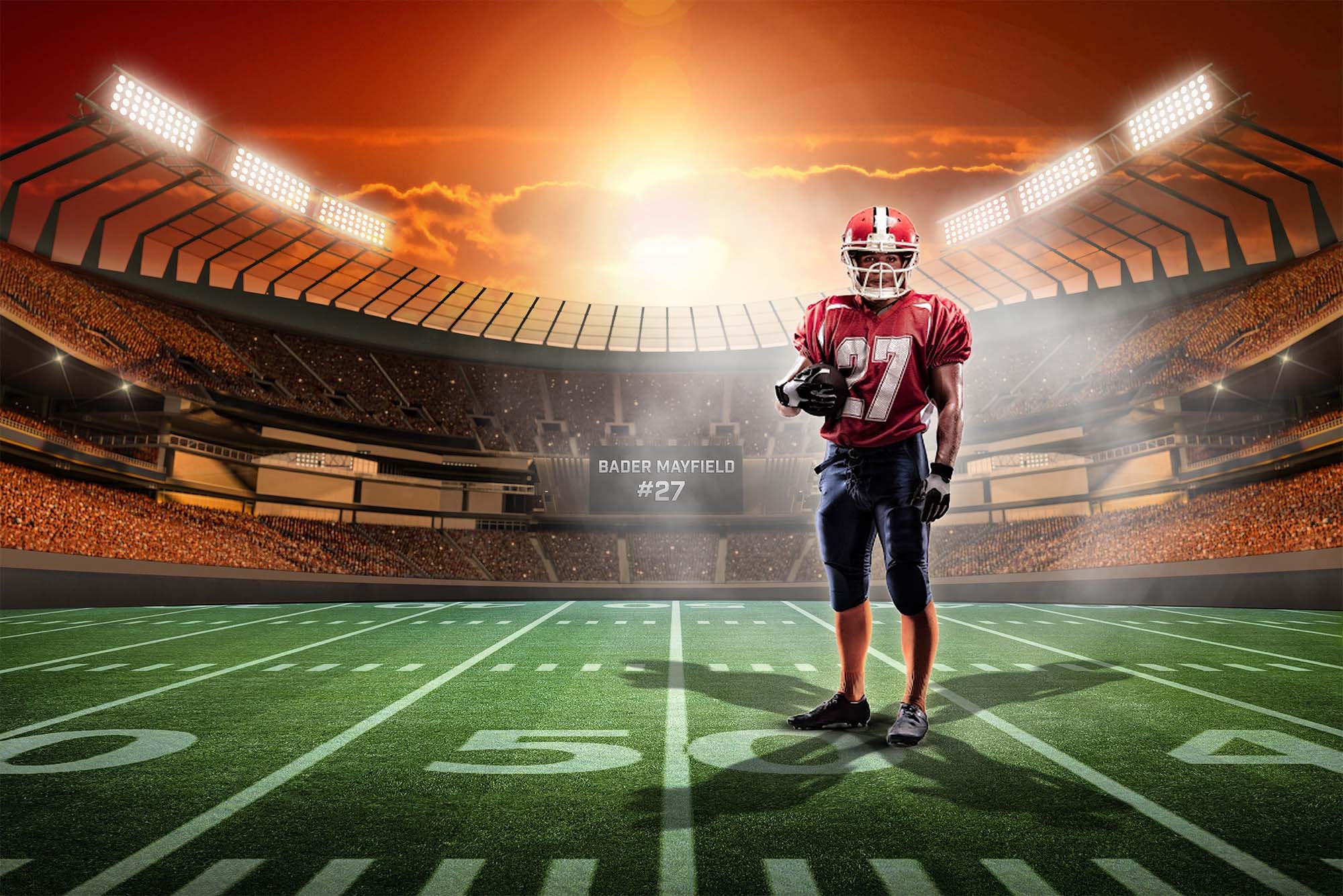 Football Digital Backdrop Photography | FOOTBALL FIRE SUNSET ...
