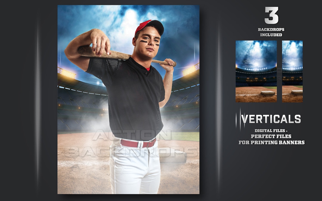 Vertical Baseball Backdrop - Photography | BASEBALL NIGHT STADIUM ...