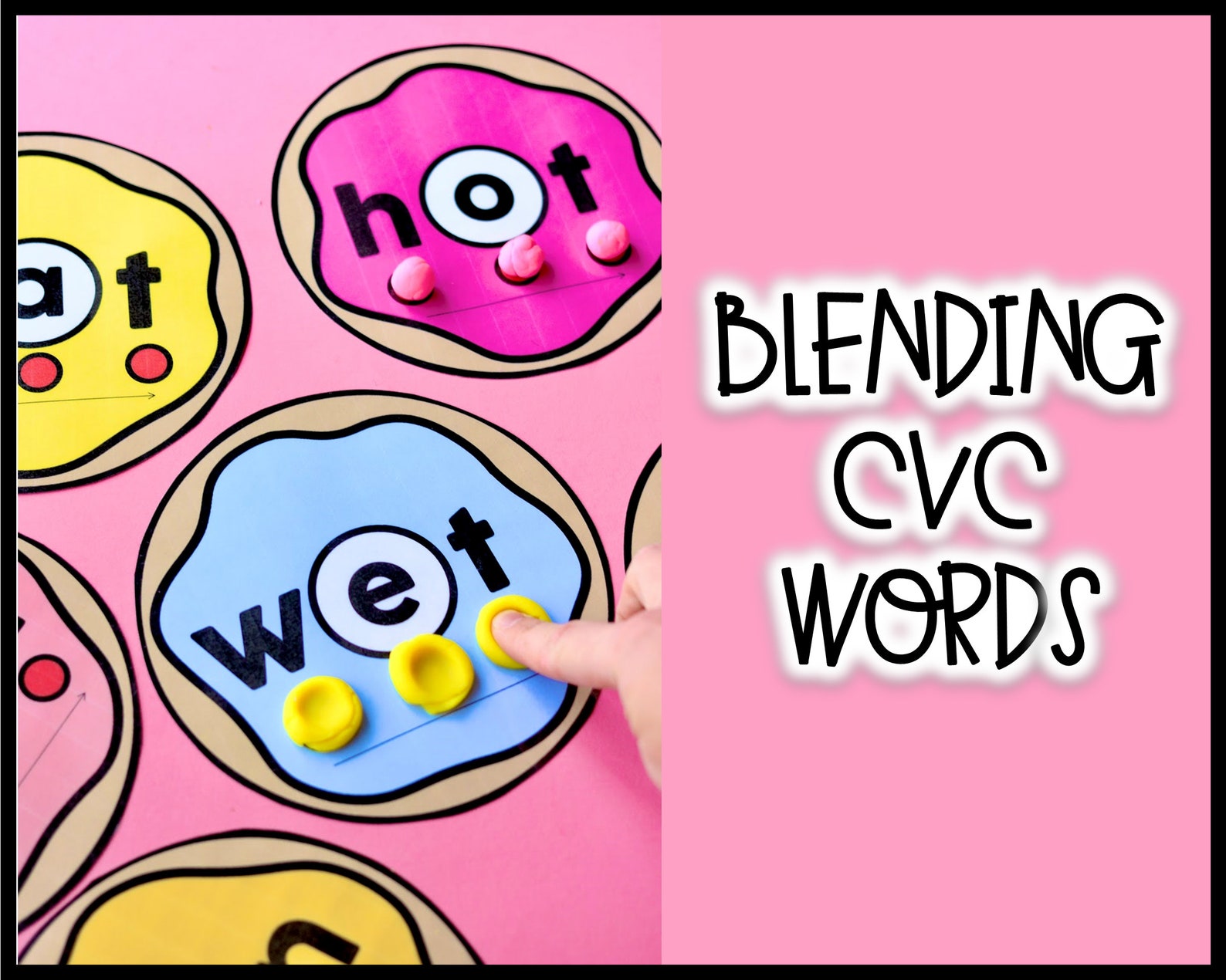 CVC Donut Phonics Activities Blending Missing Vowel and - Etsy