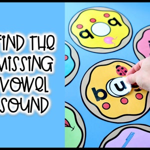 CVC Donut Phonics Activities | Blending, Missing Vowel, and Nonsense ...