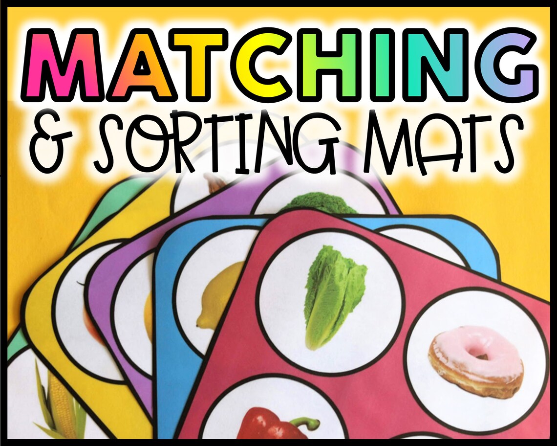 Matching Mats: Colors, Animals, Food, Shapes, Body Parts, Clothing and ...