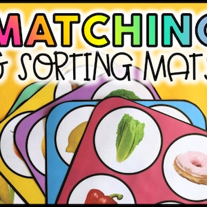 Matching Mats: Colors, Animals, Food, Shapes, Body Parts, Clothing and ...
