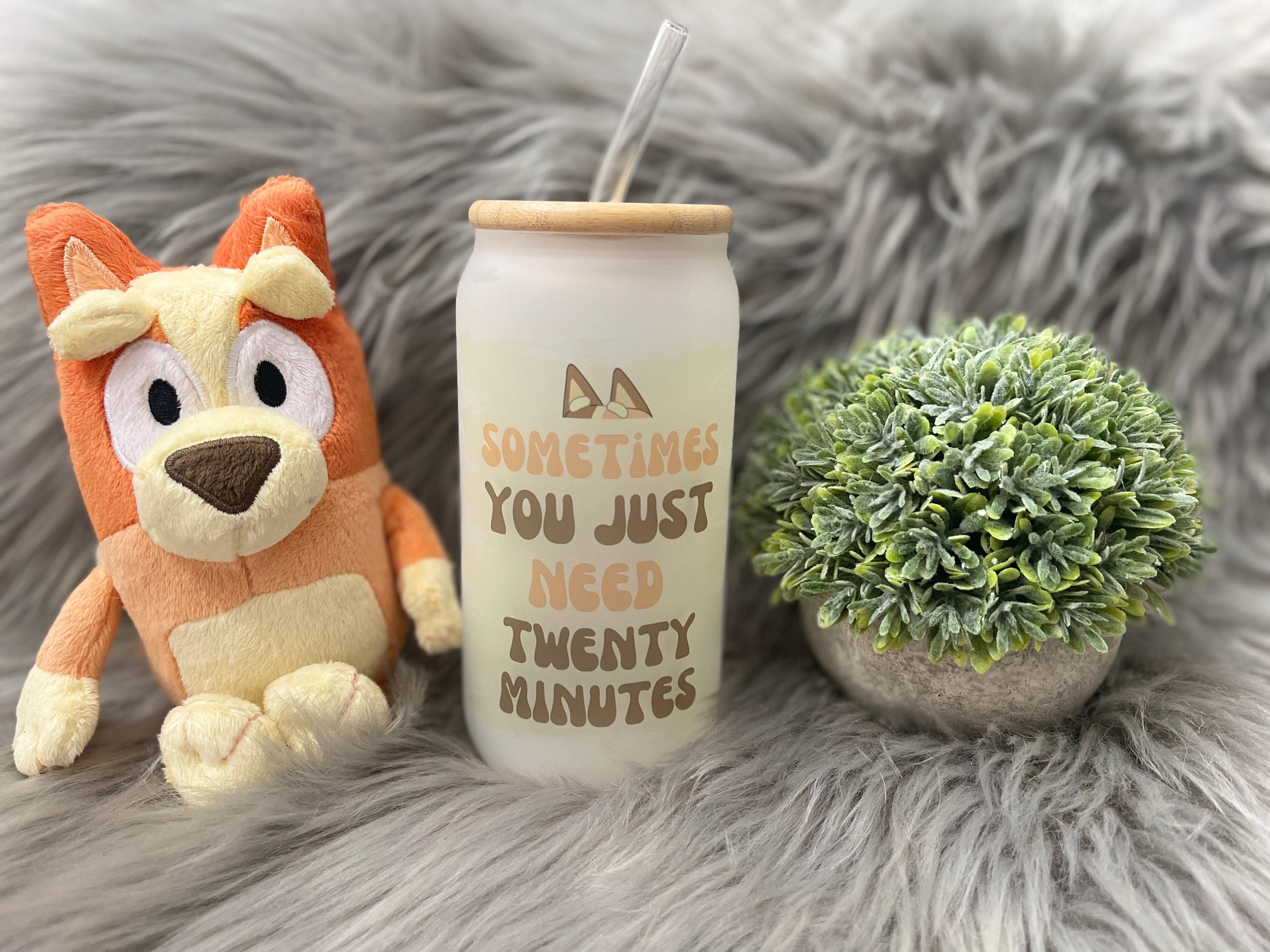 Bluey Chilli Inspired Frosted Glass Tumbler | Mom Life Libbey Can - Etsy