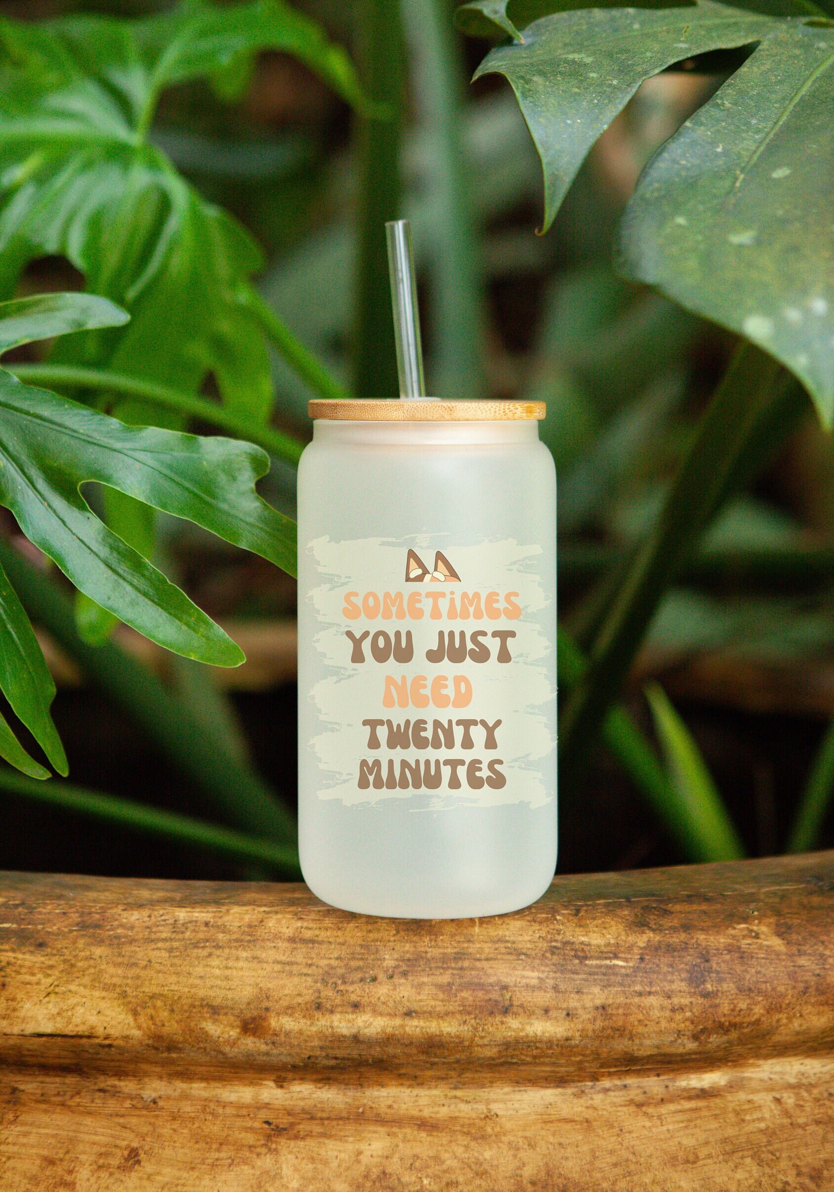 Bluey Chilli Inspired Frosted Glass Tumbler | Mom Life Libbey Can - Etsy