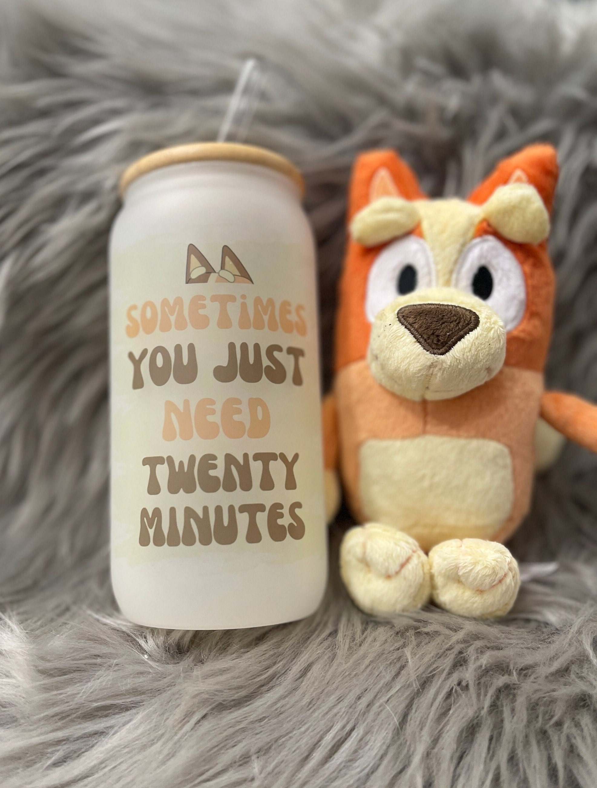 Bluey Chilli Inspired Frosted Glass Tumbler | Mom Life Libbey Can - Etsy