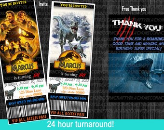 Jurassic World Tickets - Etsy