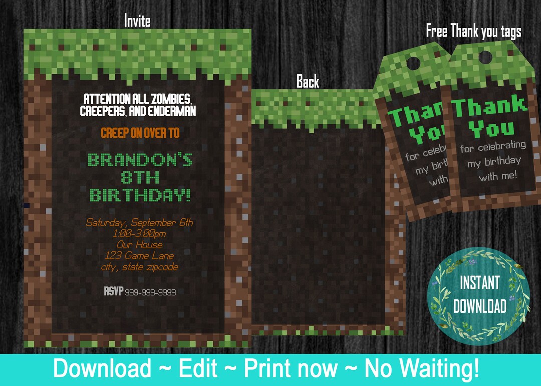 Pixelated Invite Video Game Invitation Pixel Invitation - Etsy