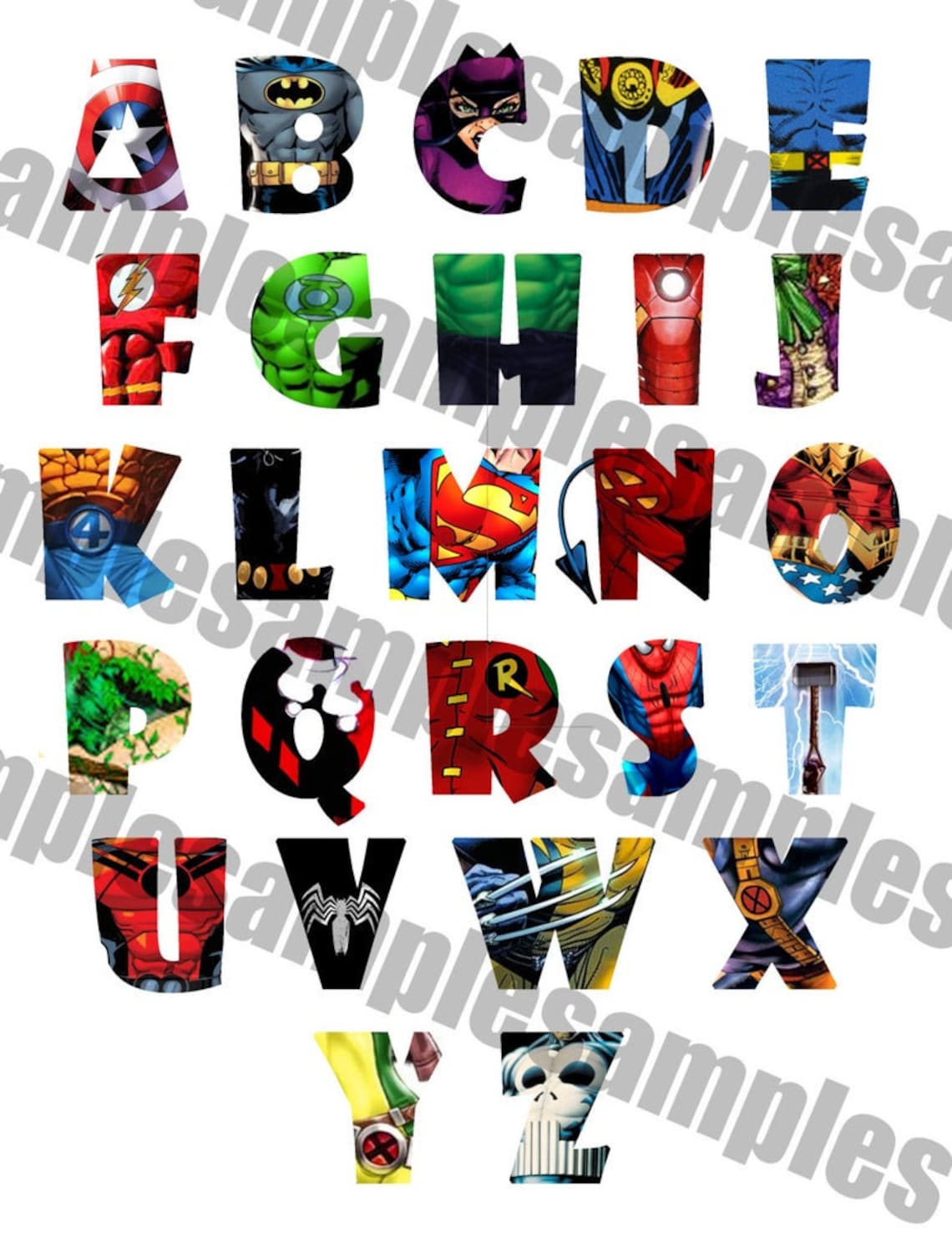 Super Hero Font Clipart - Etsy