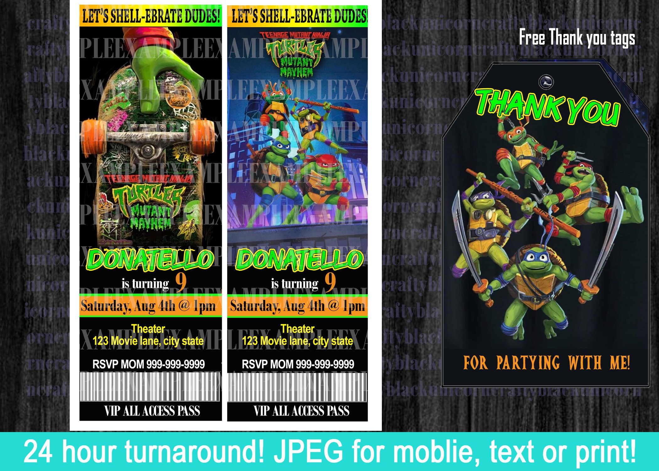 Tmnt Invitations